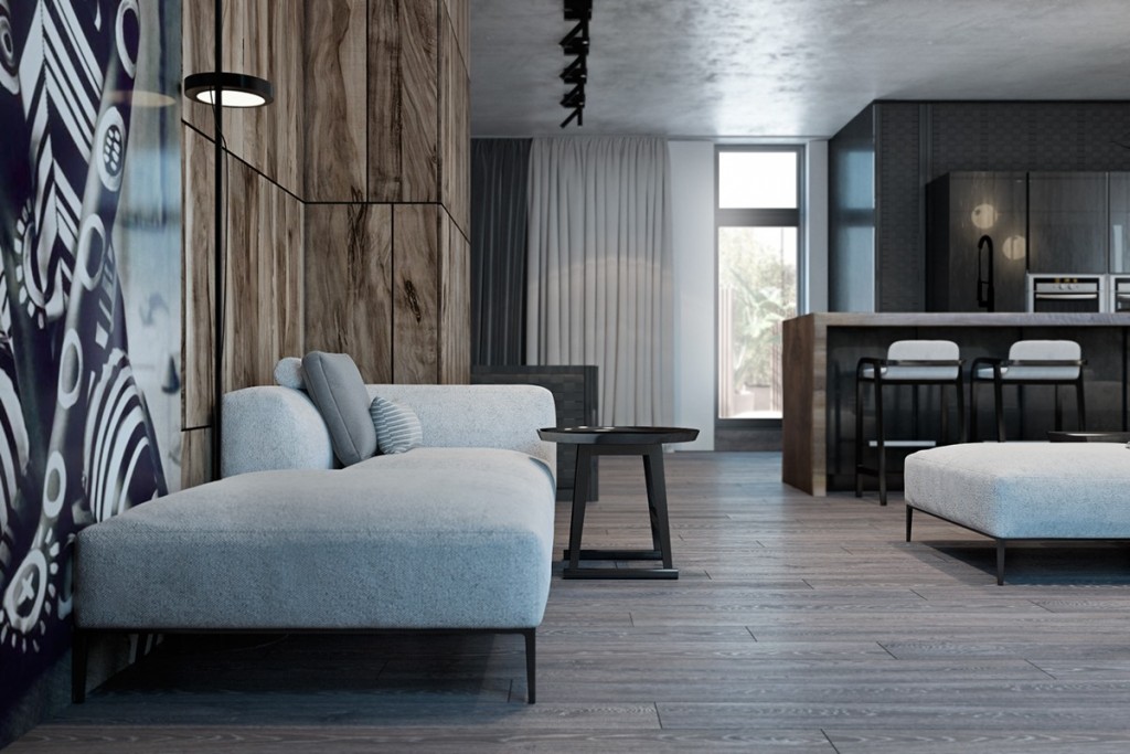 Amazing Studio Apartment Decor With The Dark Styling - RooHome