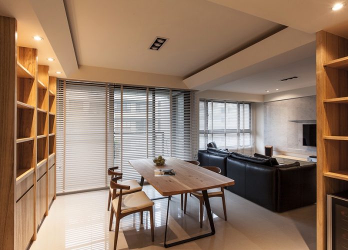 Taiwanese Apartment Interior Design With a Wooden Accent Decor - RooHome