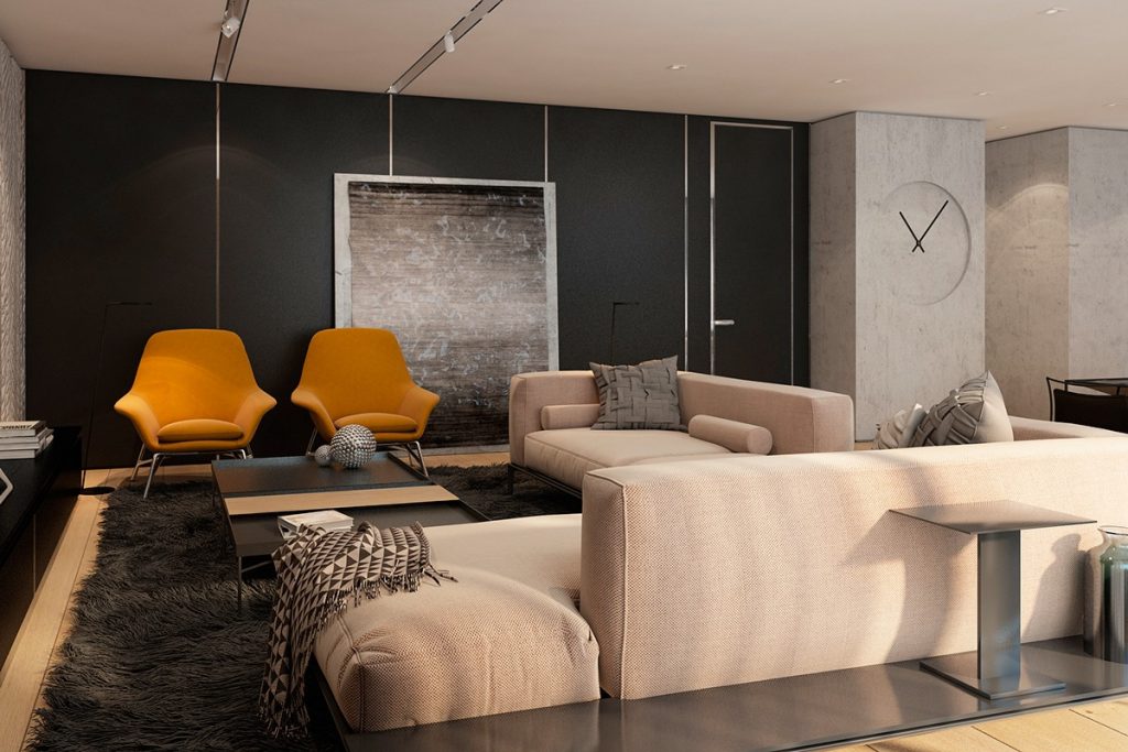 Modern Apartment Design Ideas With The Soft And Sleek Texture - RooHome
