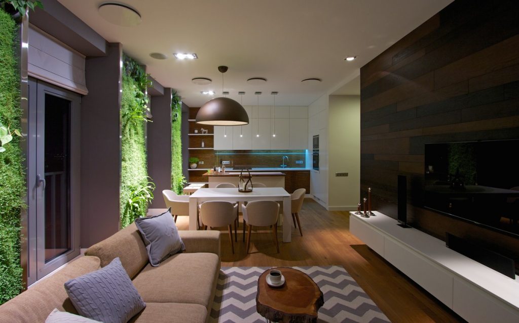 Natural Apartment Interior Design With Beautiful Indoor Gardening - RooHome
