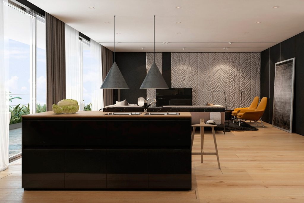 Modern Apartment Design Ideas With The Soft And Sleek Texture - RooHome