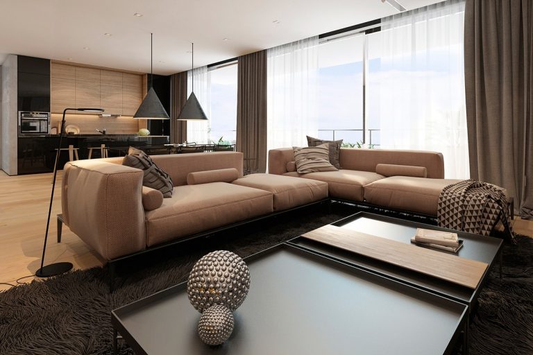 Modern Apartment Design Ideas With The Soft And Sleek Texture - RooHome