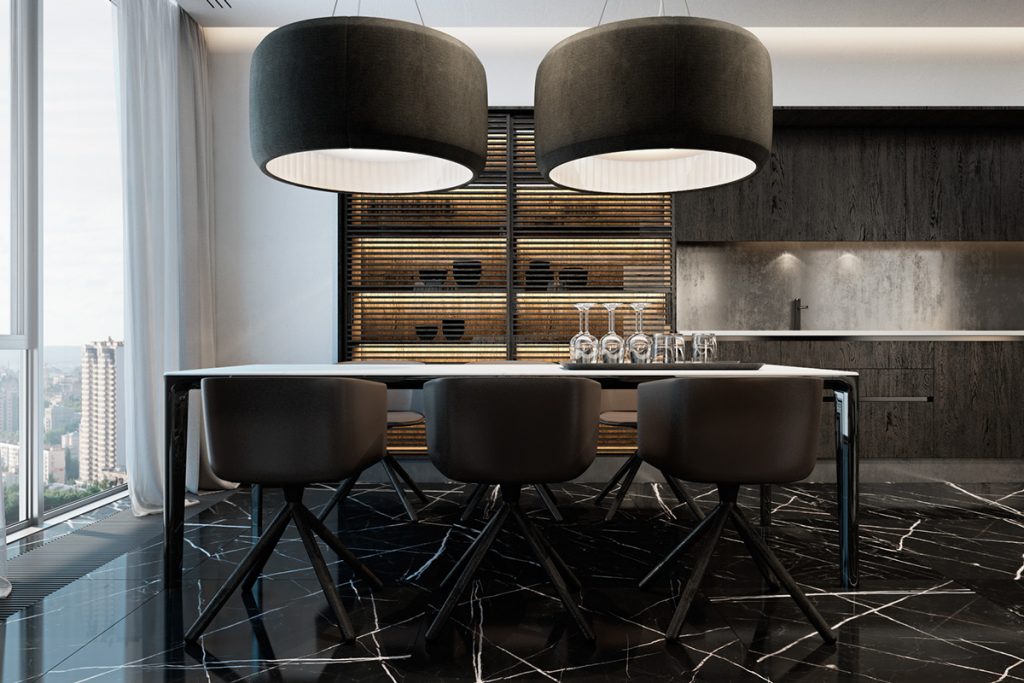 Modern Dining Room Design With Dark Color Concepts - RooHome