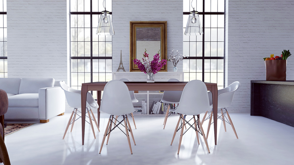 Types Of White Dining Room Concept Design Combine With Wooden Accents ...