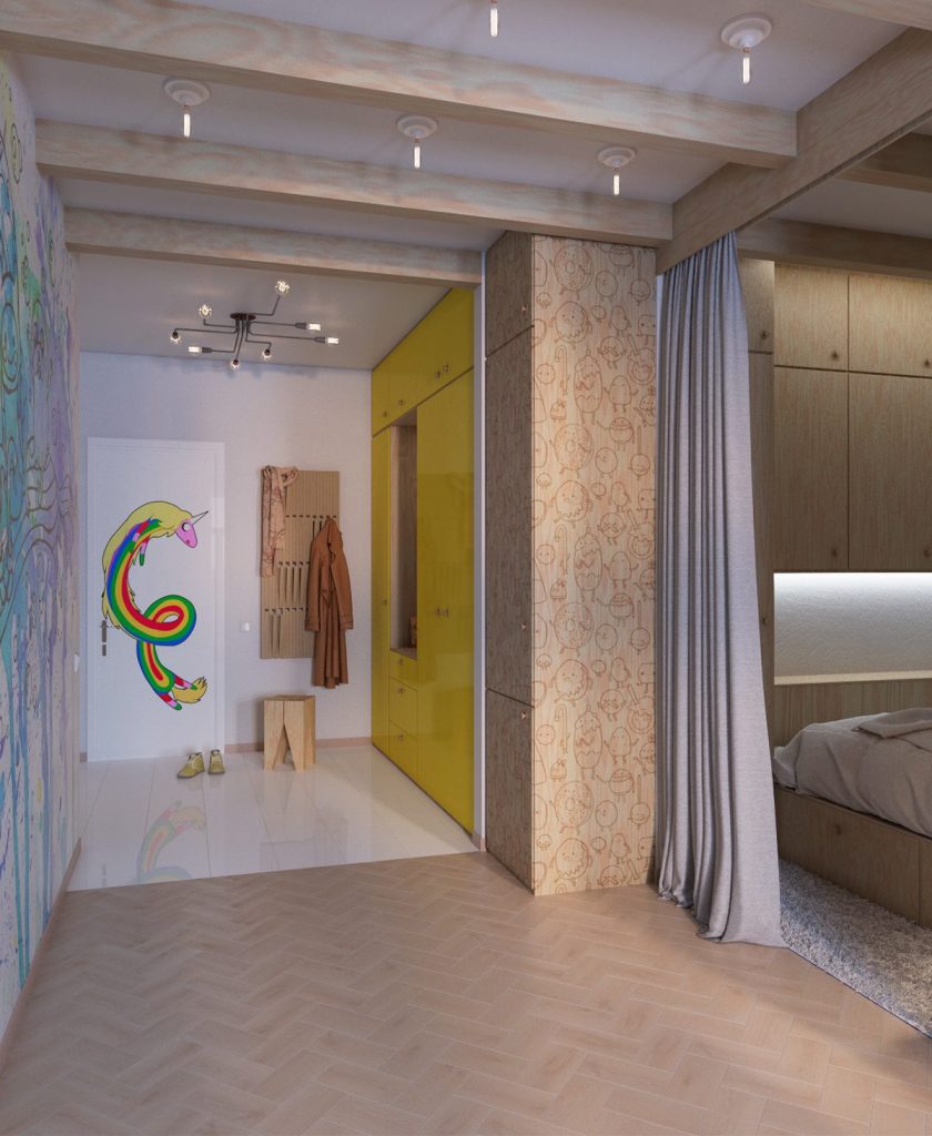 Colorful Apartment Interior Design With Charming Feature - RooHome