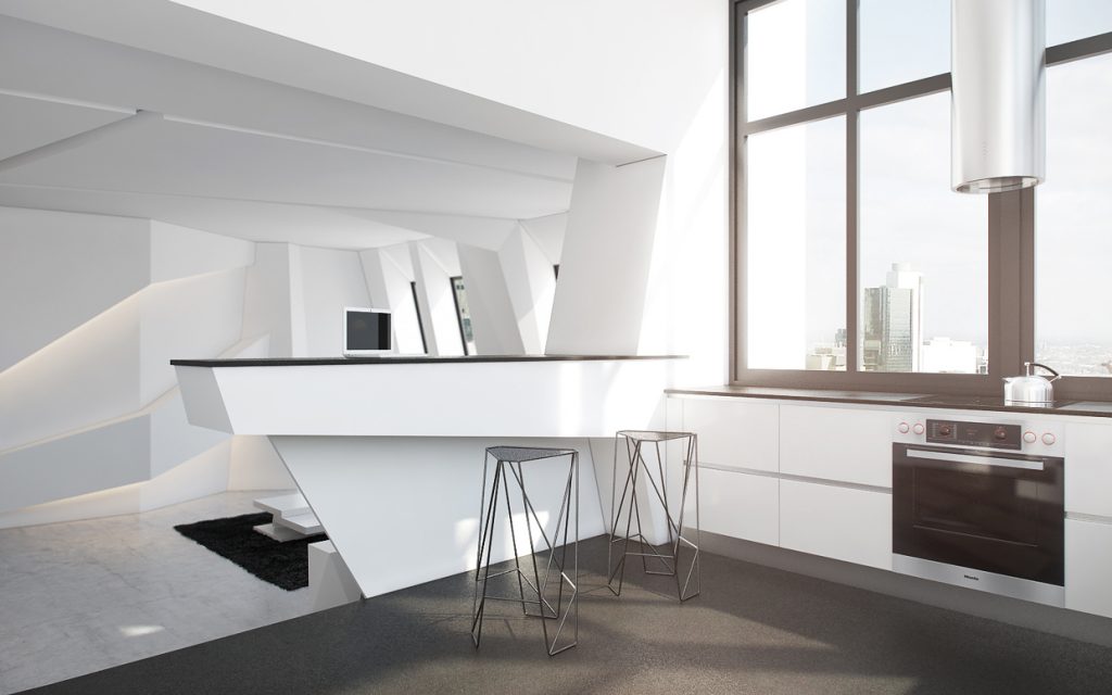 Studio Apartment Design Inspiration With Futuristic Interior Style ...