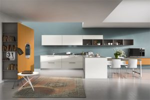 Kitchen Design Idea By White And Gray Color Combination - RooHome