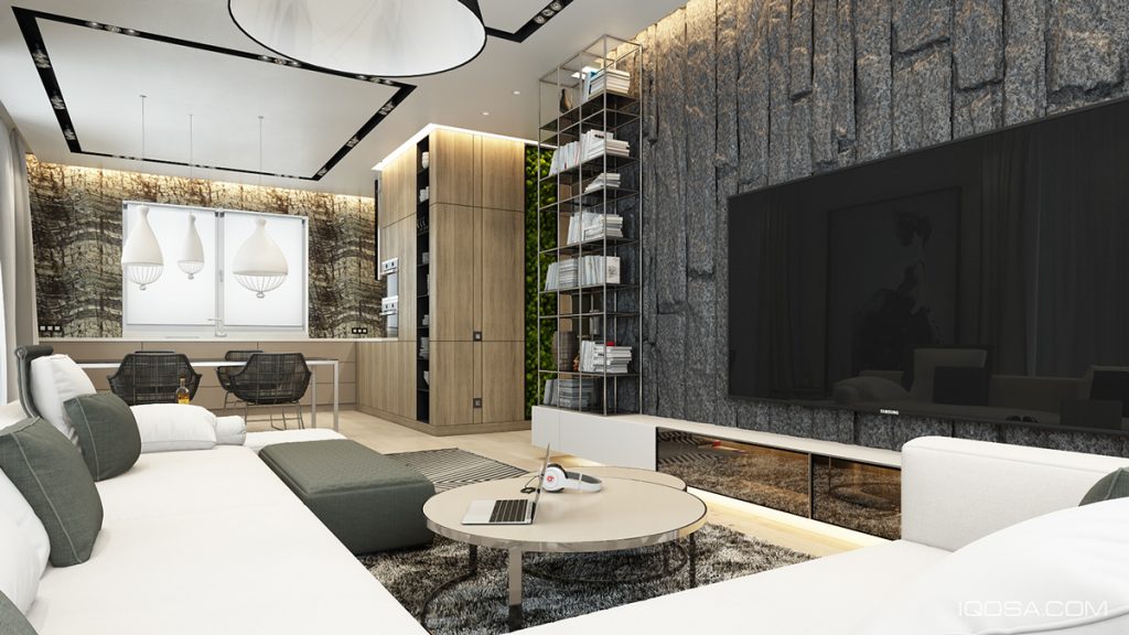 Home Interior Design Combining With Cool Wall Texture And Soft Color ...