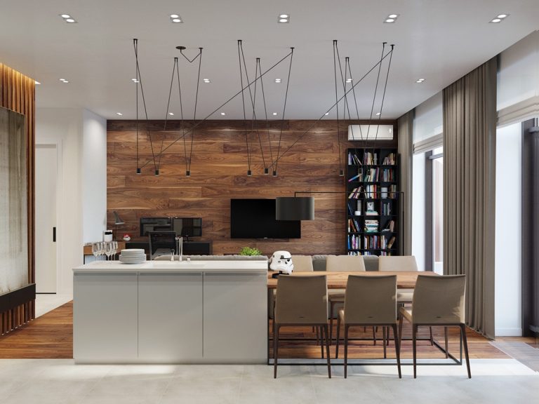 Applying a Rustic Studio Apartment Design Which Decor By Wooden Accent ...