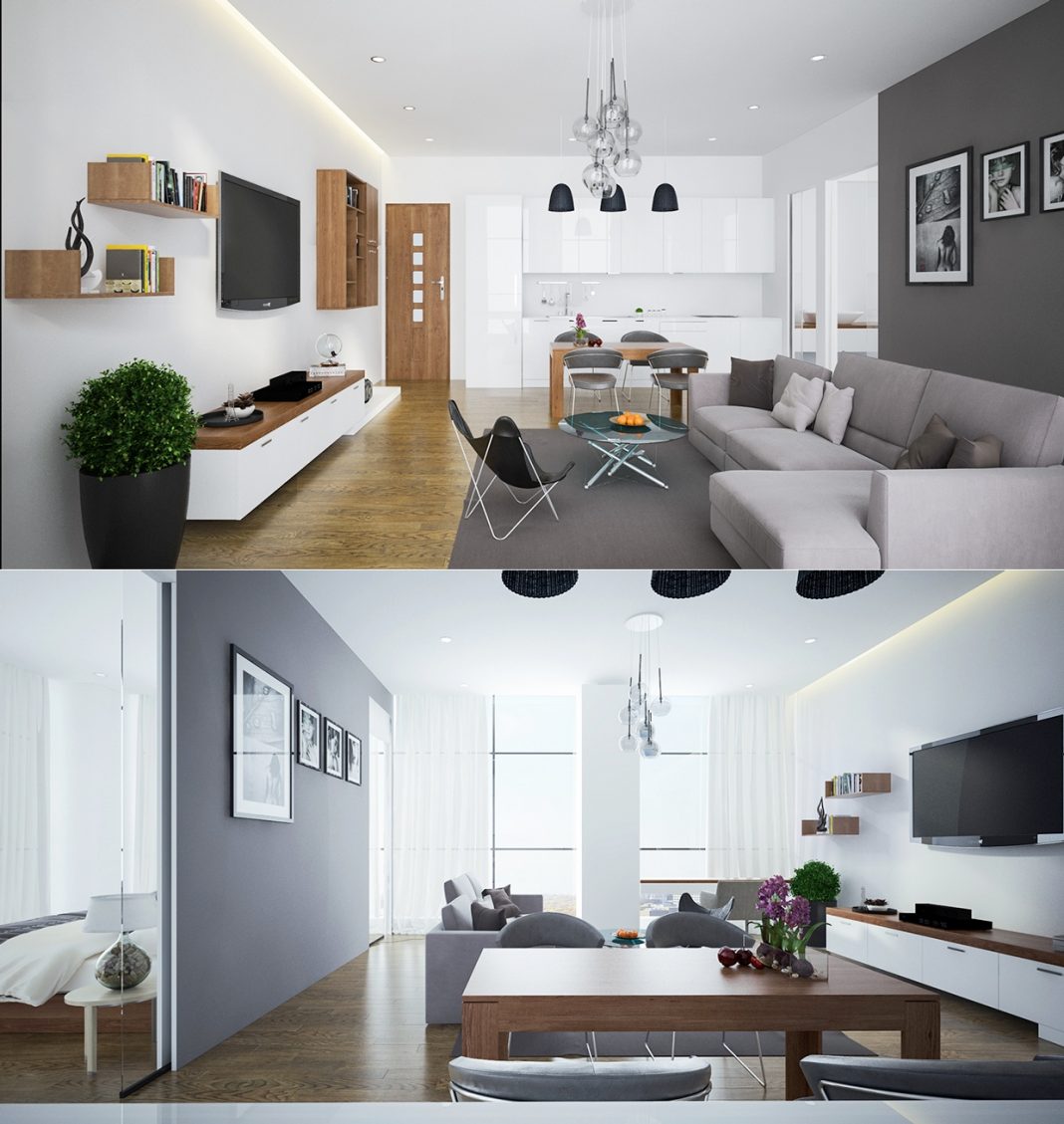 Find the suitable open plan apartment designs with fashionable decor ...