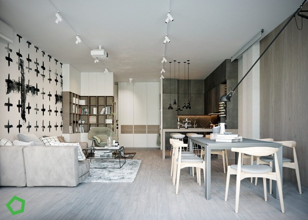 Gorgeous Apartment Design By Using a Contemporary Furniture Showing ...
