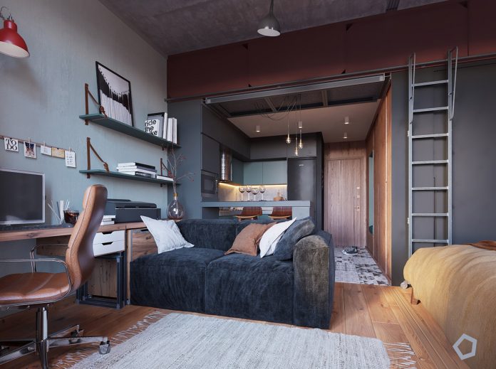 Chic Small Studio Apartment Use a Space Splendidly To Make It Looks ...