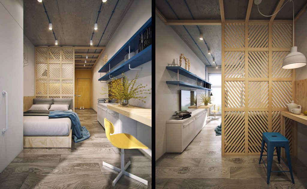 Chic Small Studio Apartment Use a Space Splendidly To Make It Looks ...