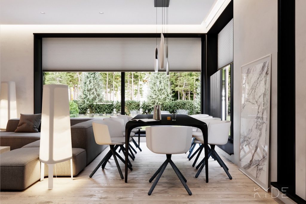 Contemporary House Design with Indoor Plants Display and Natural ...