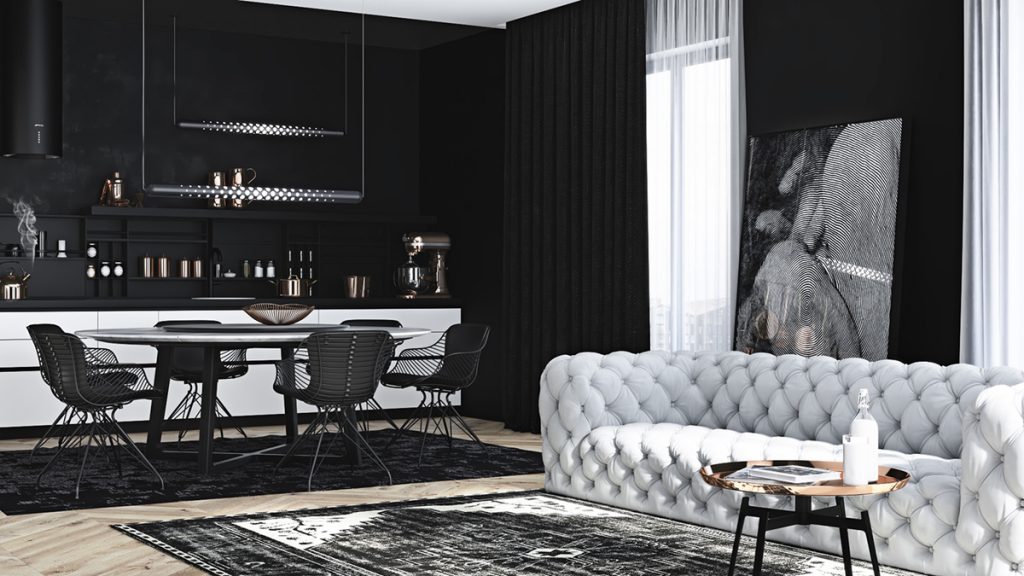Stylish Simple Home Design with Monochrome Color Schemes - RooHome