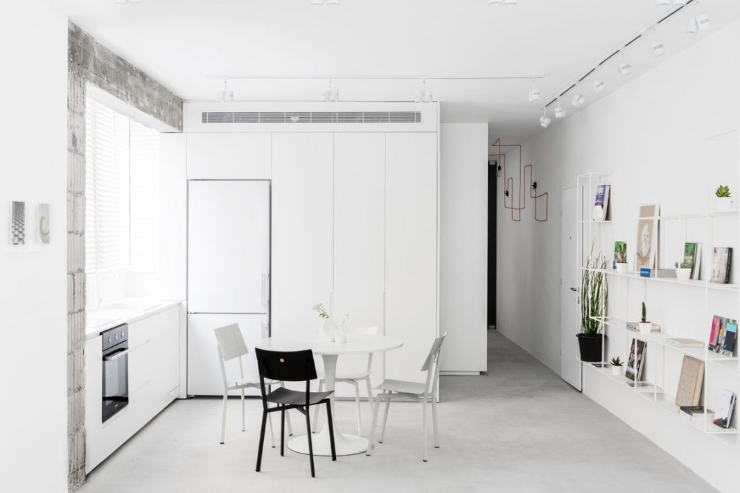 Modern Minimalist Apartment Interior Design with White and Gray Color ...