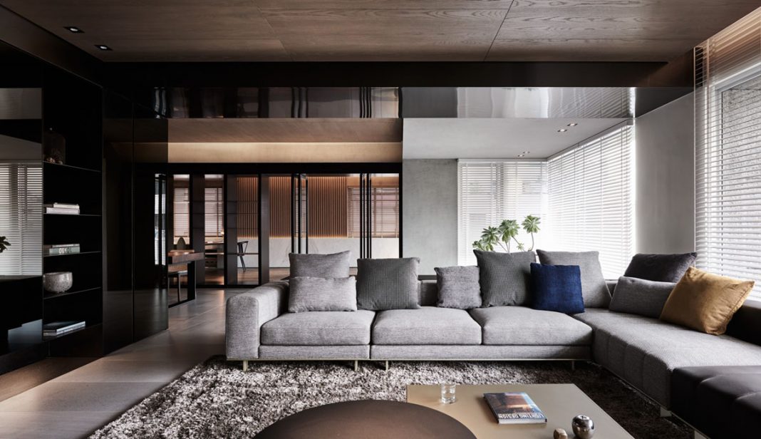 Sophisticated Modern Design Apartment with Dark Color Concept Nuance ...